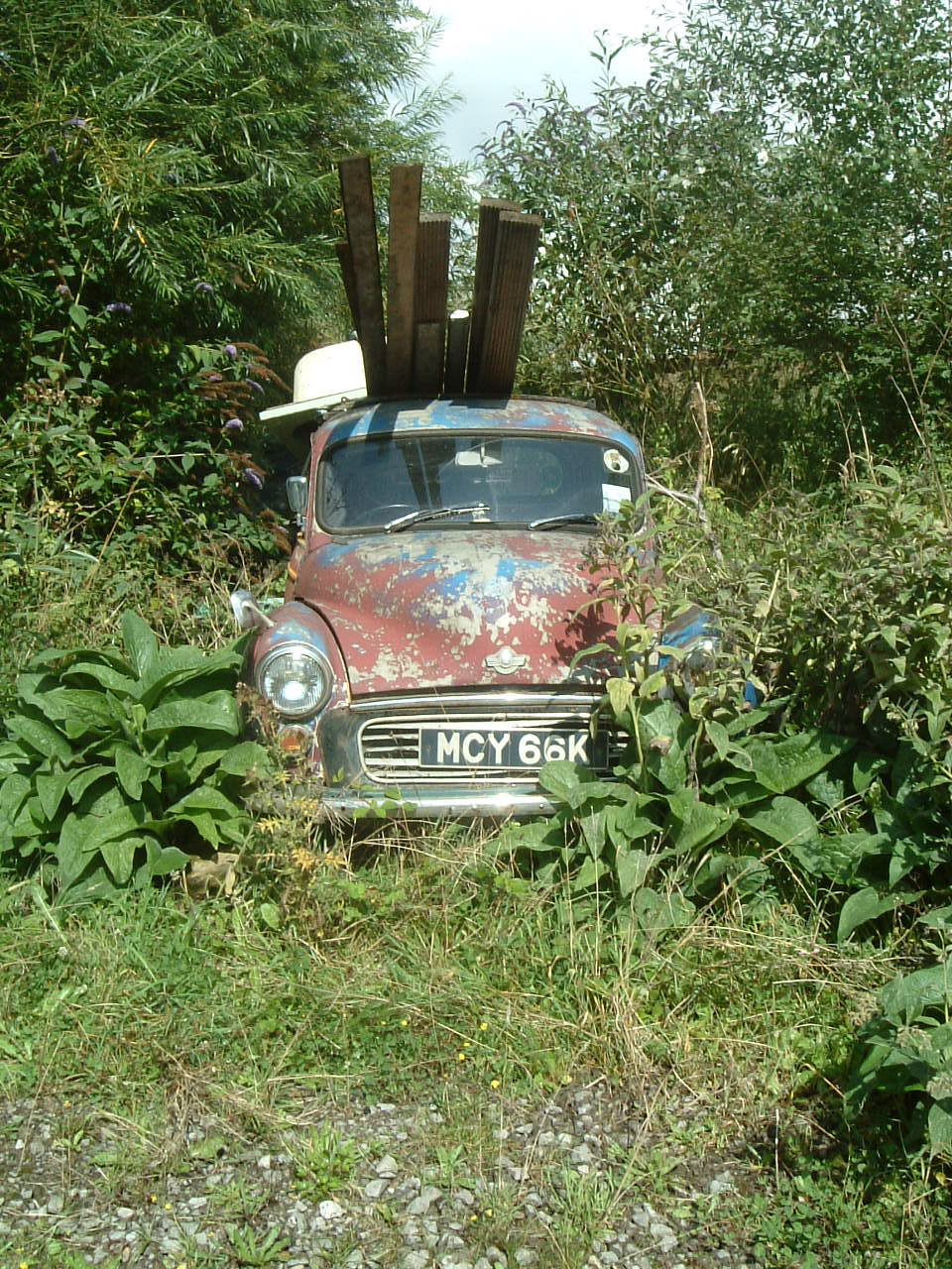 Morris Minor in the woods near Misereden, some years ago. – Paul Davies ...